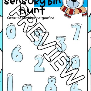Winter Theme Sensory Bin Hunt, Checklist for Toddler, Preschool and ...