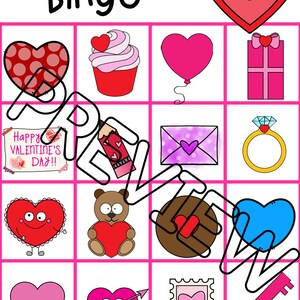 Valentine's Day Theme Bingo for Kids, Games for Toddlers, Valentine's ...