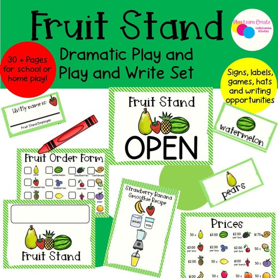 Dramatic Play Set Pretend Play Set Fruit Stand or - Etsy