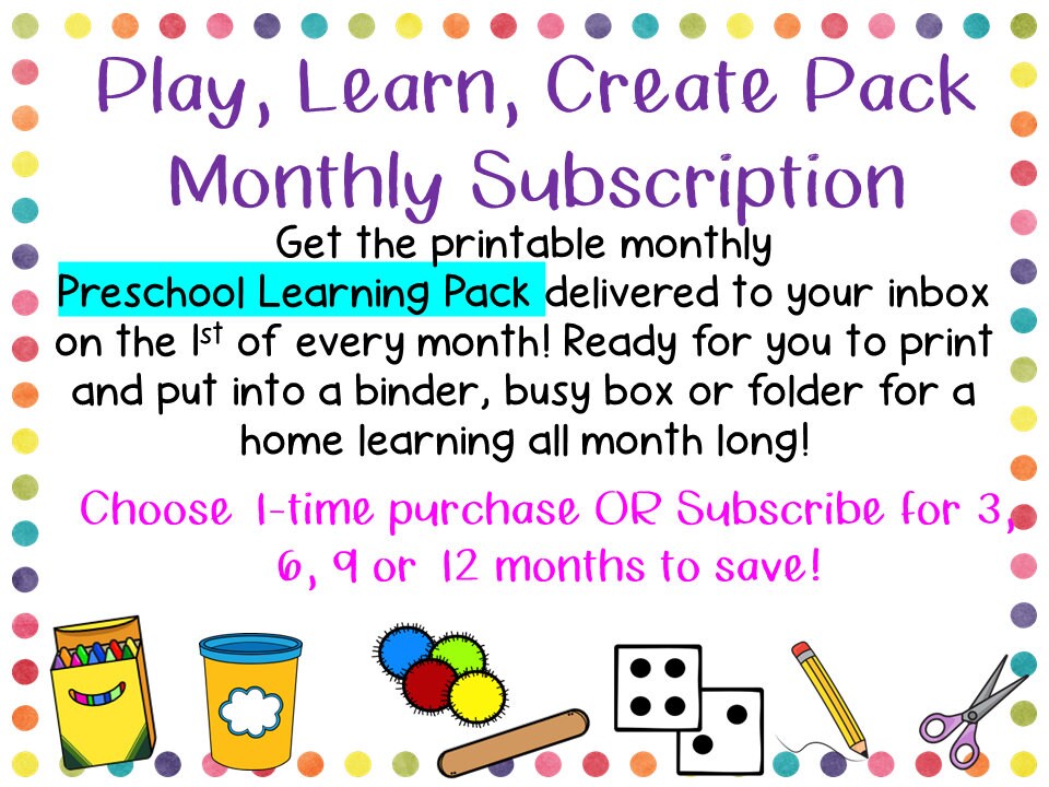 Preschool Monthly Subscription Binder, Preschool Workbook, November ...