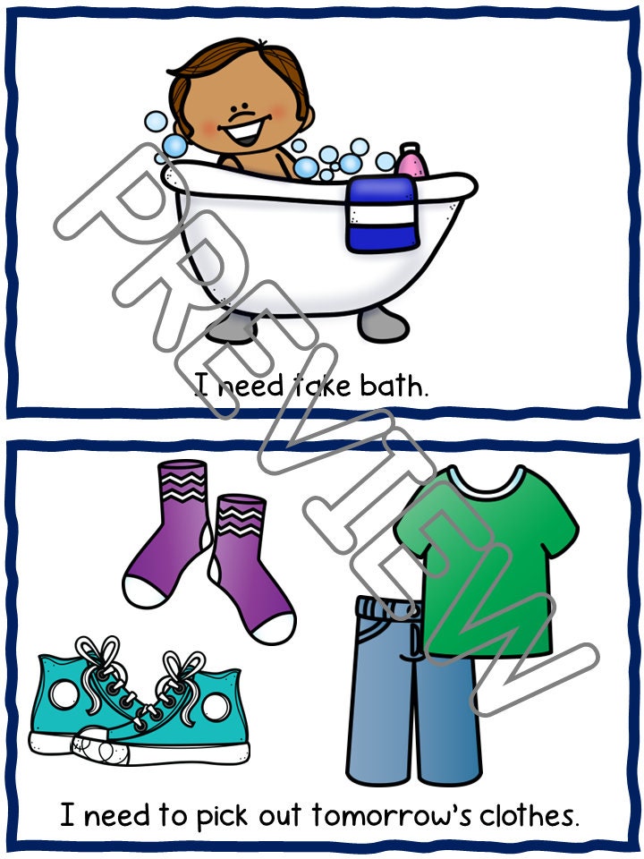 Bedtime Social Skills Story, Bedtime Routine Chart, Bedtime Visuals ...