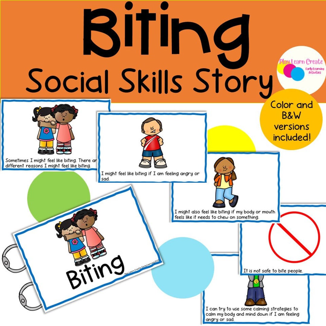 Biting Social Skills Story, Safety Social Skills Story, Safety Visuals ...