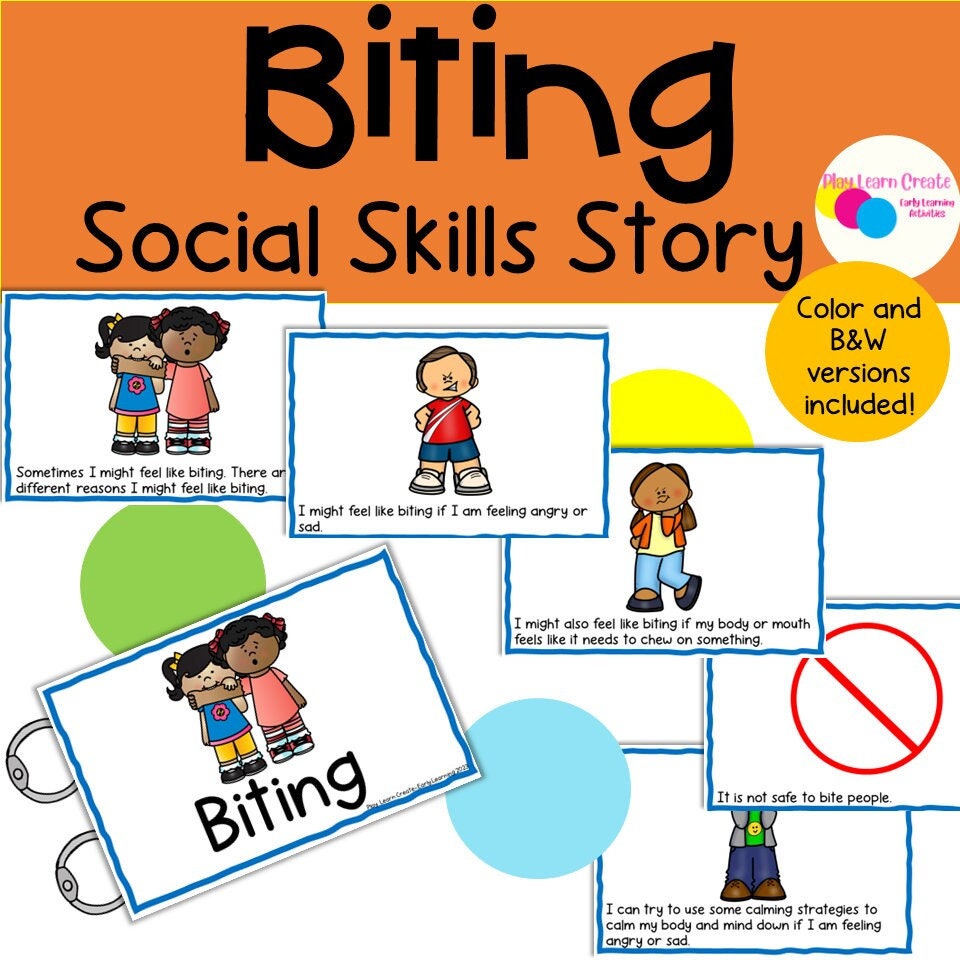 Biting Social Skills Story, Safety Social Skills Story, Safety Visuals ...