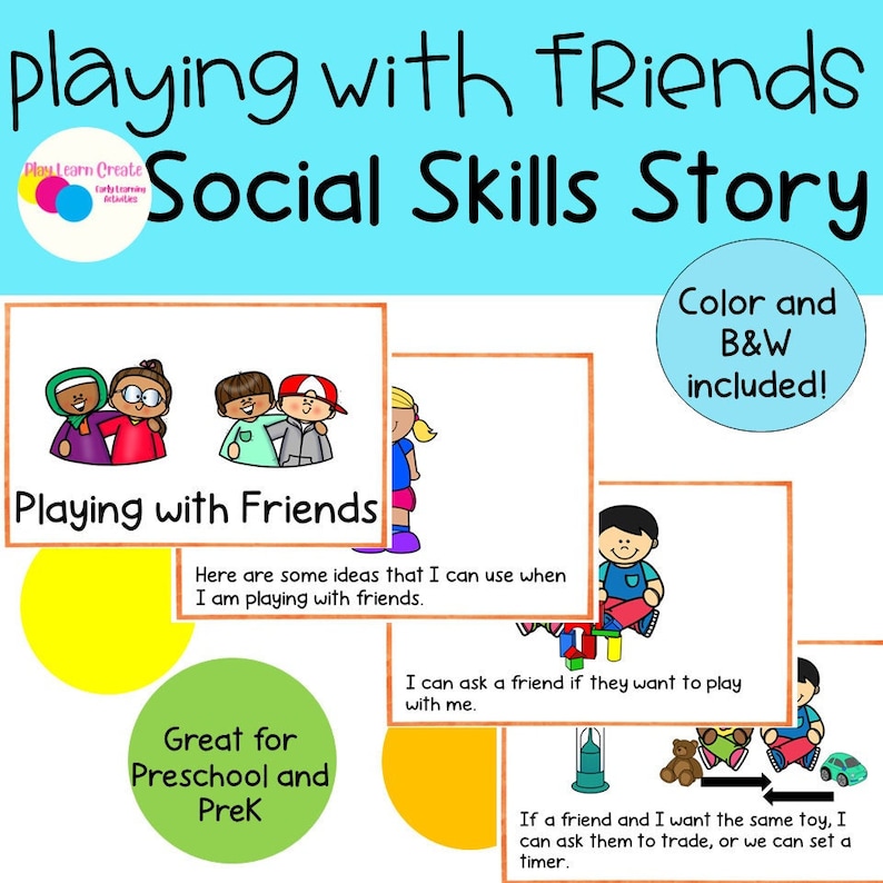 Playing With Friends Social Skills Story, Printable Social Skills Story ...