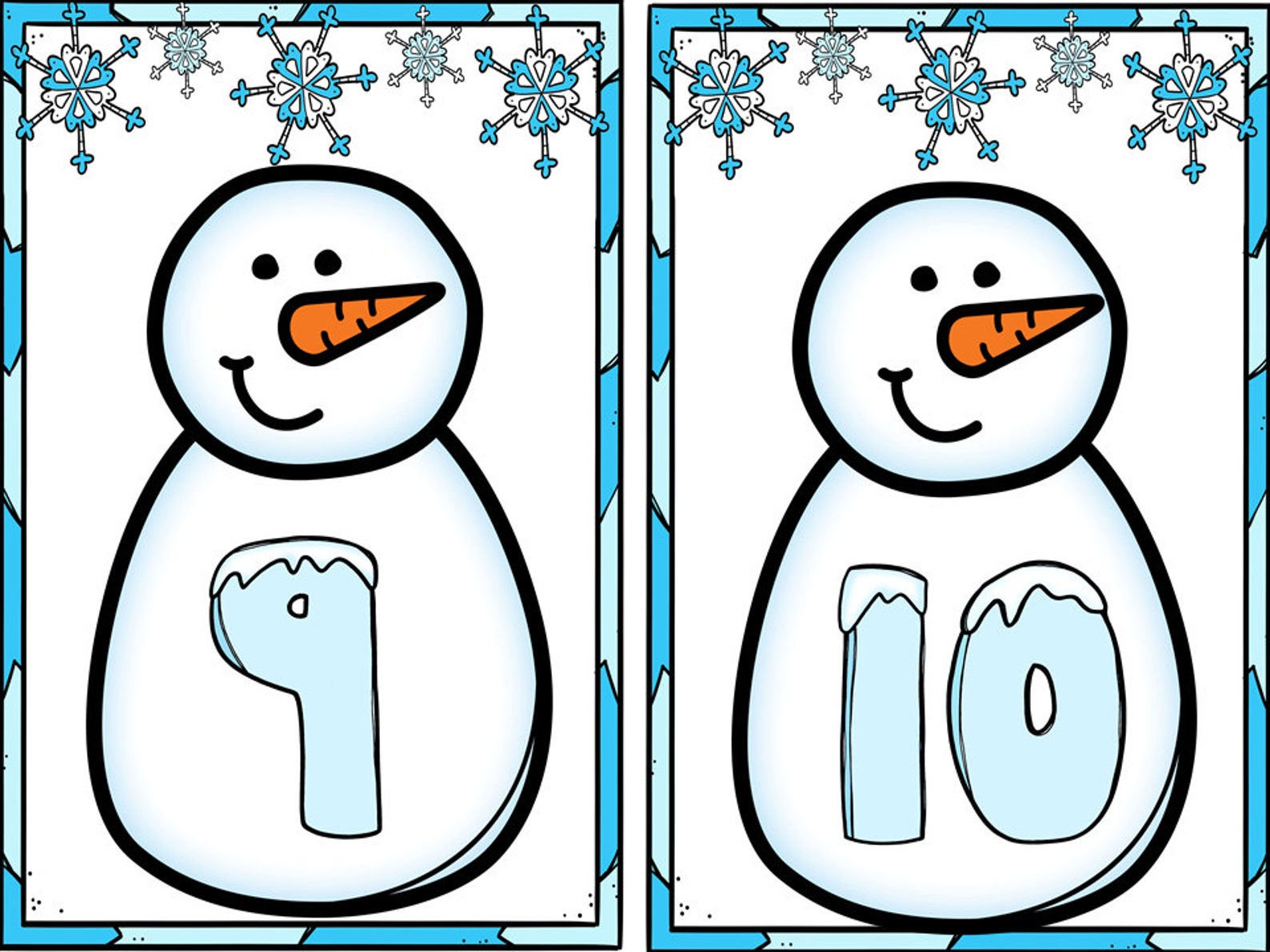 Winter Letter Cards, Winter Number Cards, Preschool Learning Activities ...