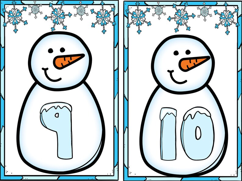 Winter Letter Cards, Winter Number Cards, Preschool Learning Activities ...