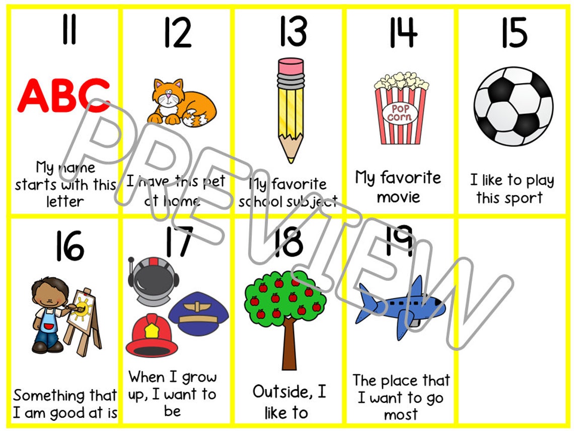 All About Me Game, Printable All About Me Activity, Printable Board ...