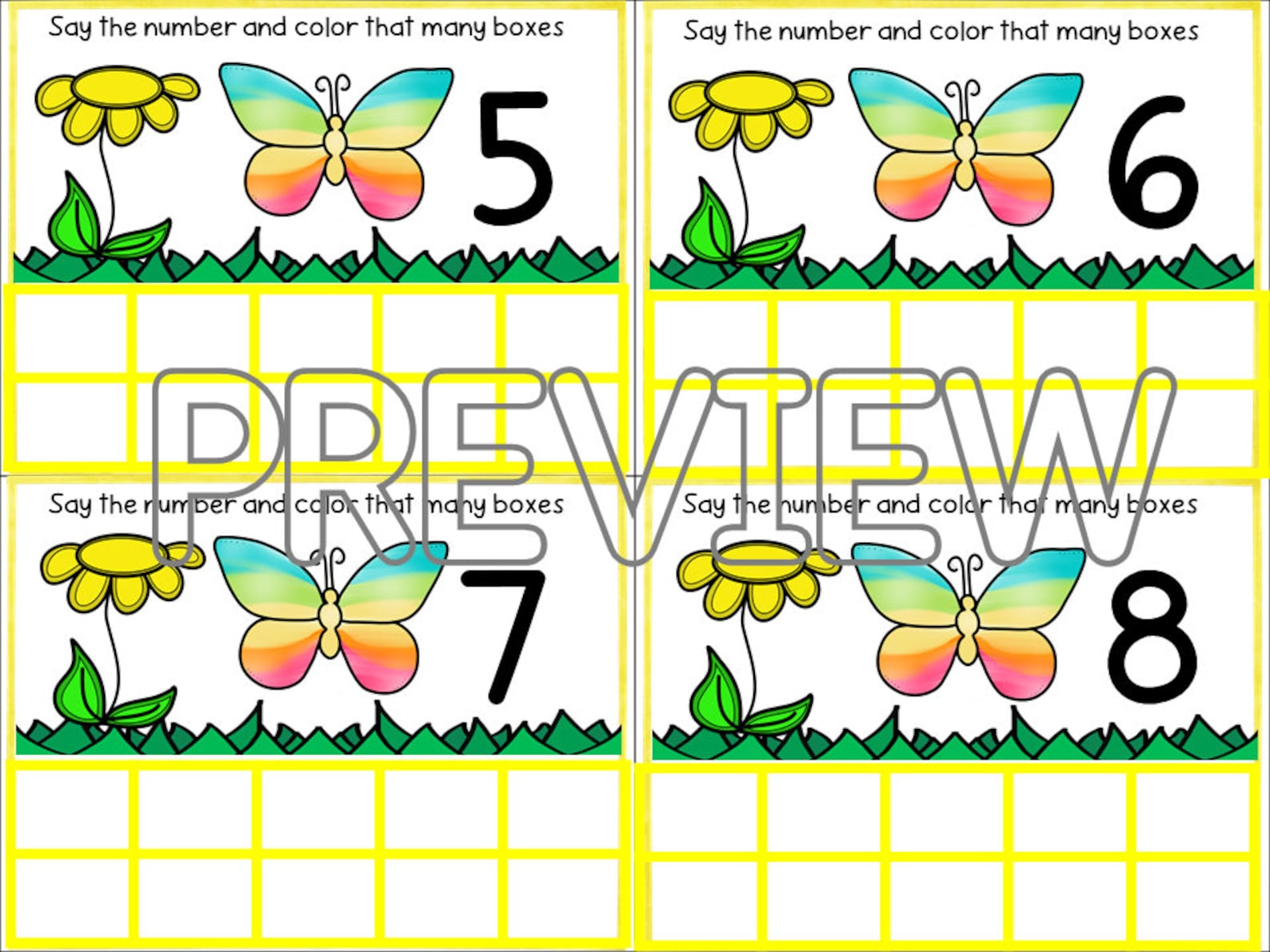 Butterfly Lesson, Math Task Cards, Preschool Math Activity, Prek Math ...