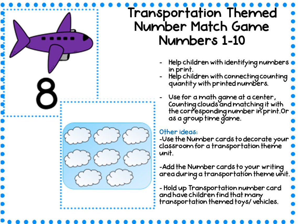 Tranportation Theme Letter Games, Transportation Theme Math Games ...