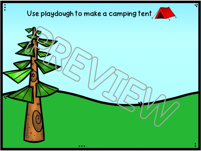Camping Theme Playdough Mat, Camping Theme Learning, Camping Theme ...