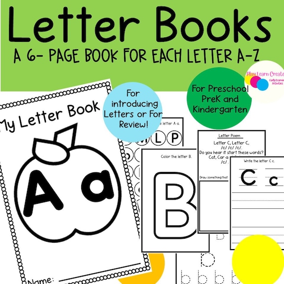 Printable Alphabet Books Letter Books for Preschool Letter - Etsy