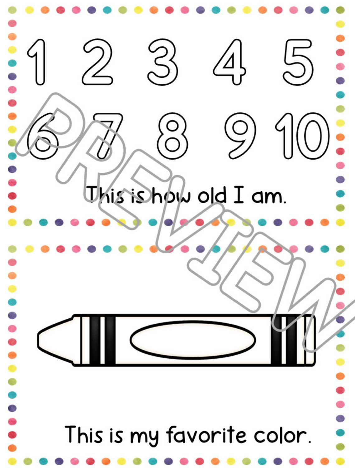 All About Me Theme Book, Printable Book for All About Me, Preschool All ...