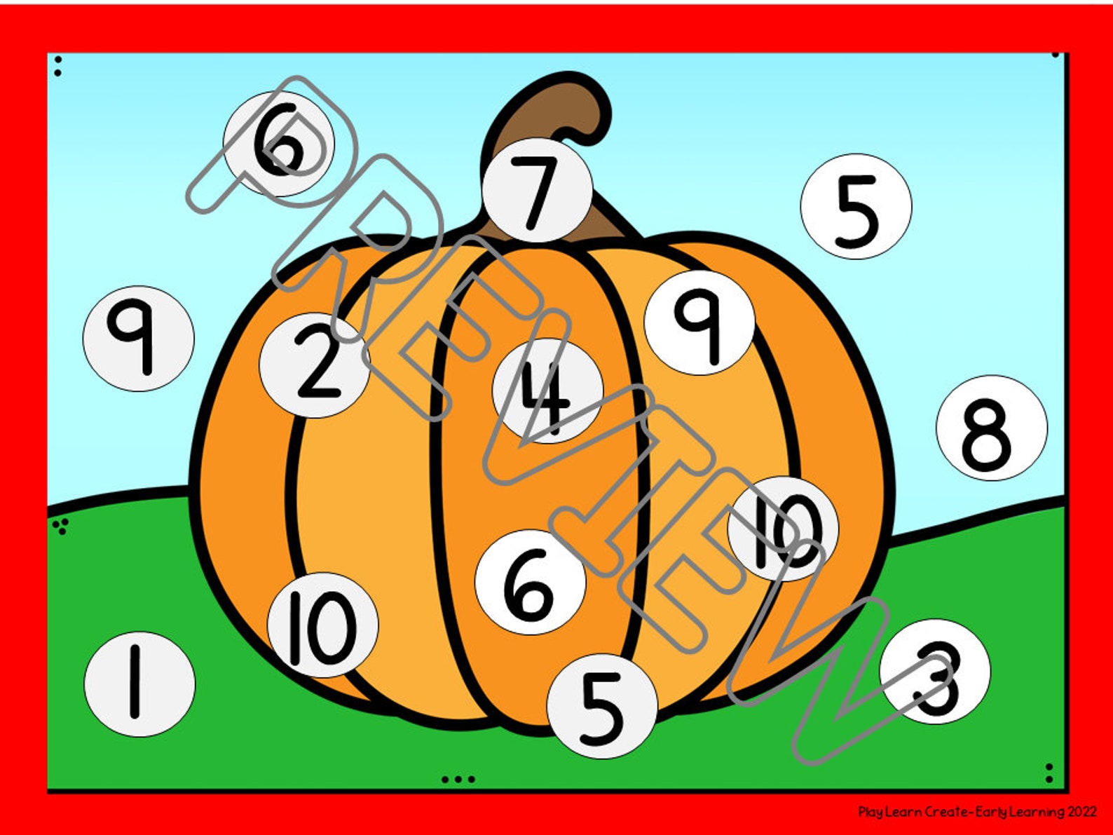Fall Theme Math Game for Preschool, Roll and Cover Math Activity ...