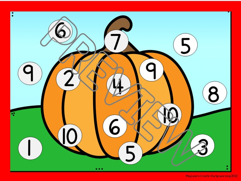 Fall Theme Math Game for Preschool, Roll and Cover Math Activity ...