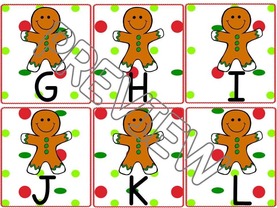 Gingerbread Letter and Number Games, Gingerbread Preschool Math ...