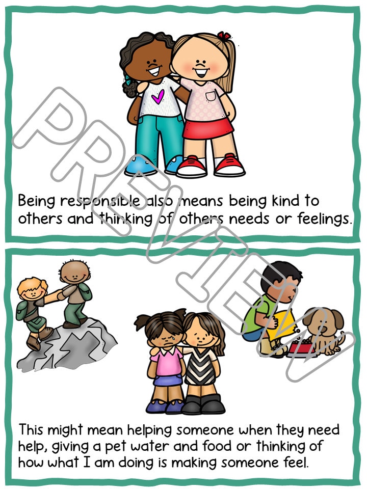 Responsibility Social Skills Story, Being Responsible Lesson ...