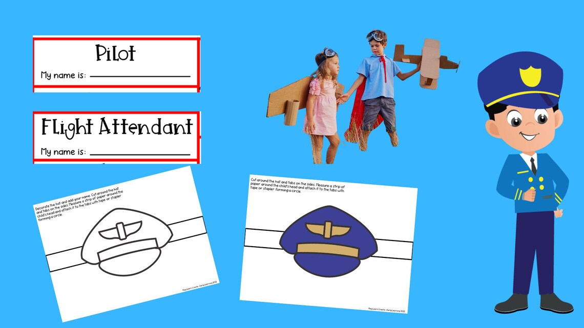 Airport Dramatic Play Set, Airport Pretend Play, Printable Dramatic ...