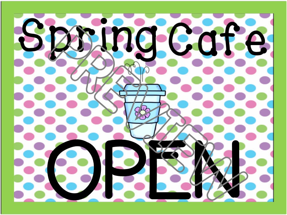 Spring Cafe Dramatic Play Set, Spring Pretend Play Set, Writing Set ...