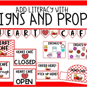 Valentine's Day Dramatic Play Set, Heart Cafe Play, Pretend Play Coffee ...