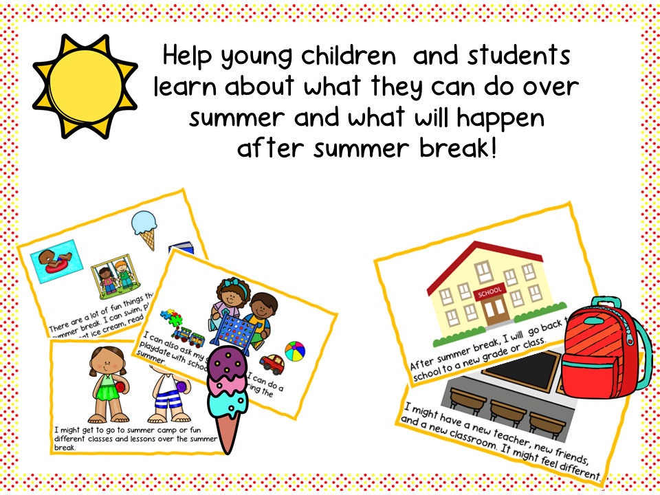 Summer Break Social Skills Story, Summer Visuals - Etsy