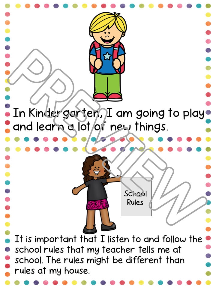 Starting Kindergarten Social Skills Story, Going to Kindergarten ...