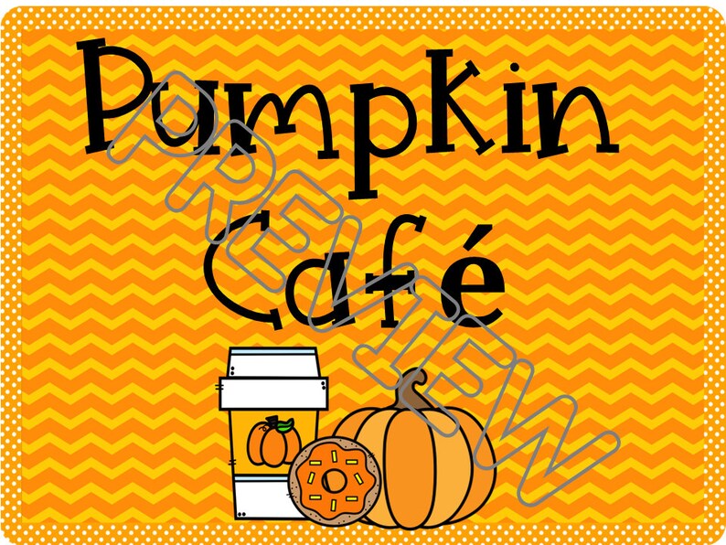 Pumpkin Cafe Dramatic Play Set, Halloween Dramatic Play, Coffee Shop ...