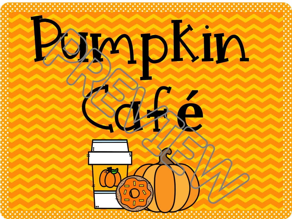 Pumpkin Cafe Dramatic Play Set, Halloween Dramatic Play, Coffee Shop ...