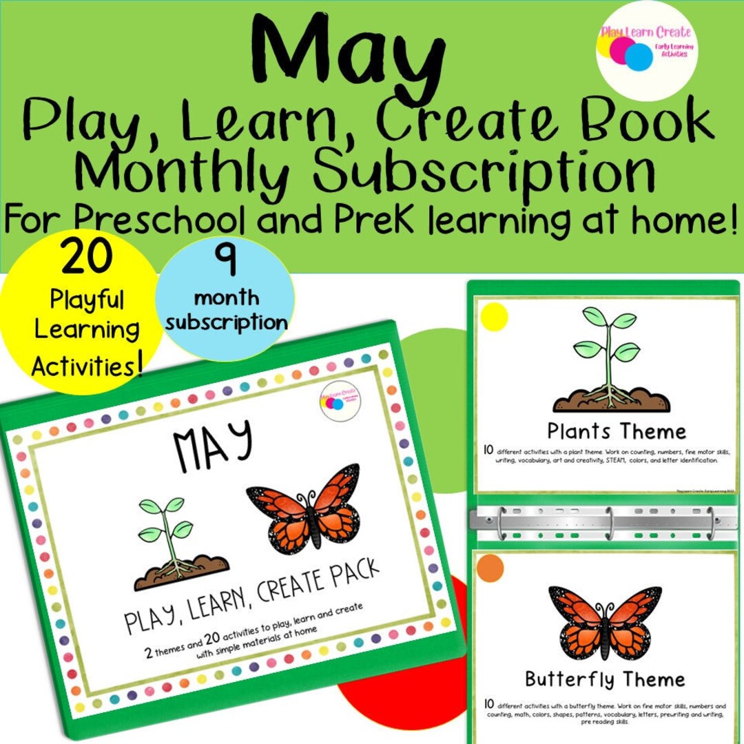 Preschool Monthly Subscription Binder Preschool Workbook May - Etsy