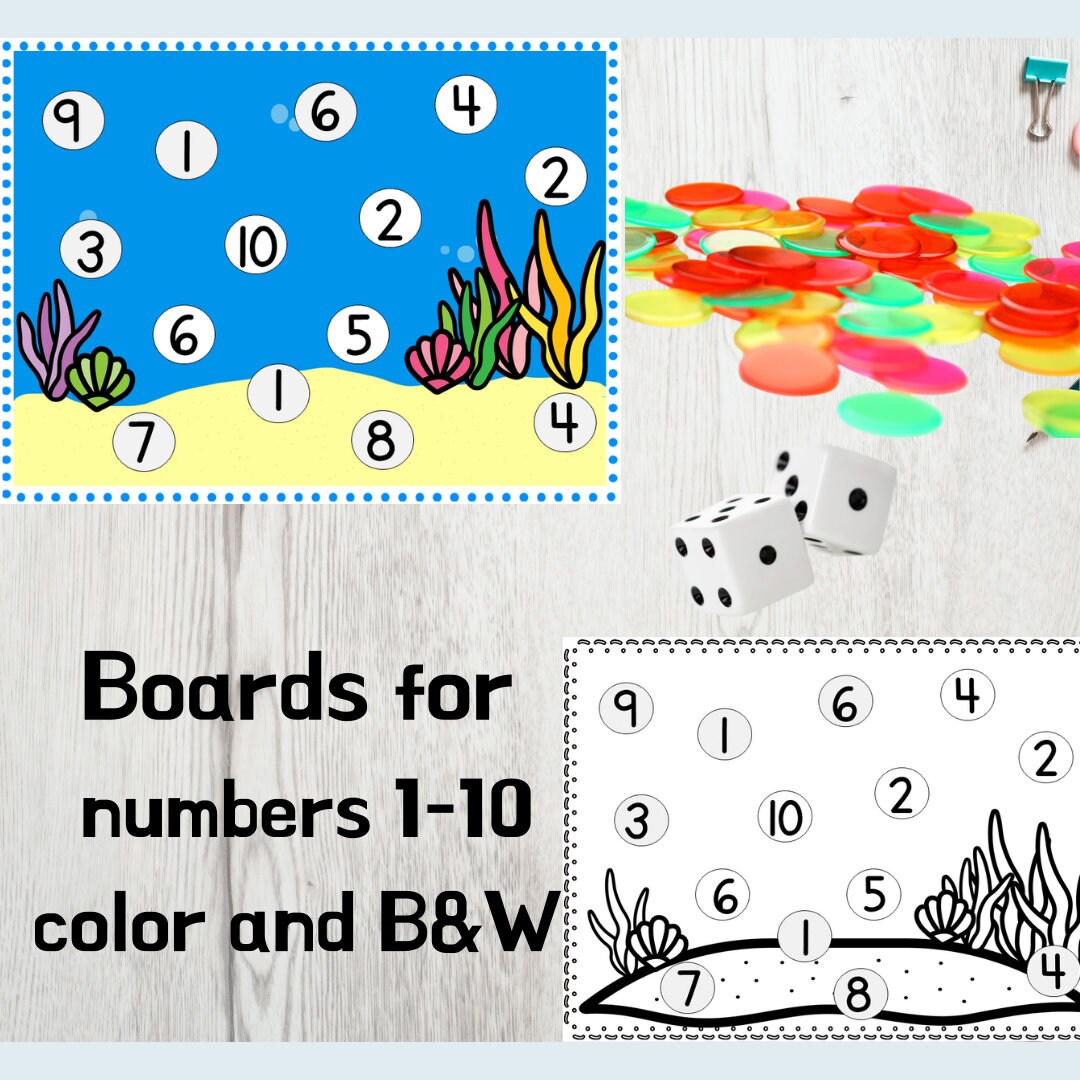 Ocean Theme Learning, Ocean Roll and Cover, Ocean Math, Ocean Preschool ...