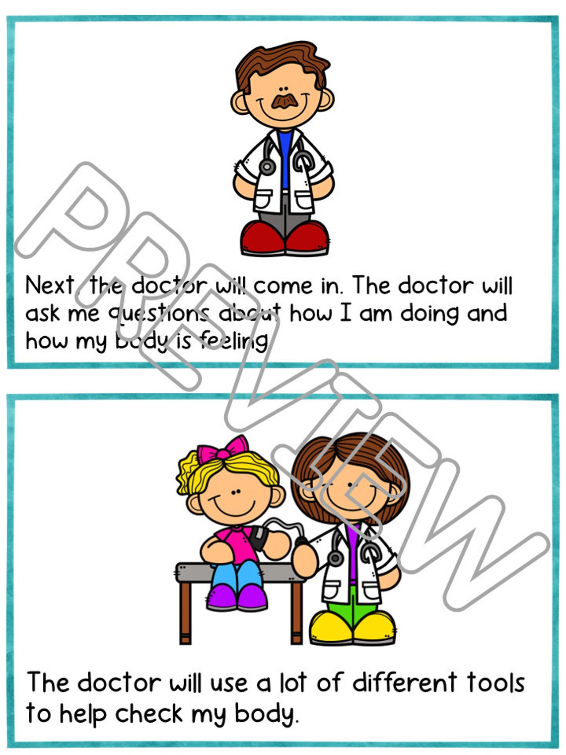 Going to the Doctor Social Skills Story, Getting a Checkup, Health ...