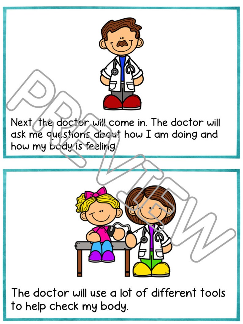 Going to the Doctor Social Skills Story, Getting a Checkup, Health ...