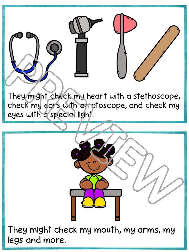 Going to the Doctor Social Skills Story, Getting a Checkup, Health ...