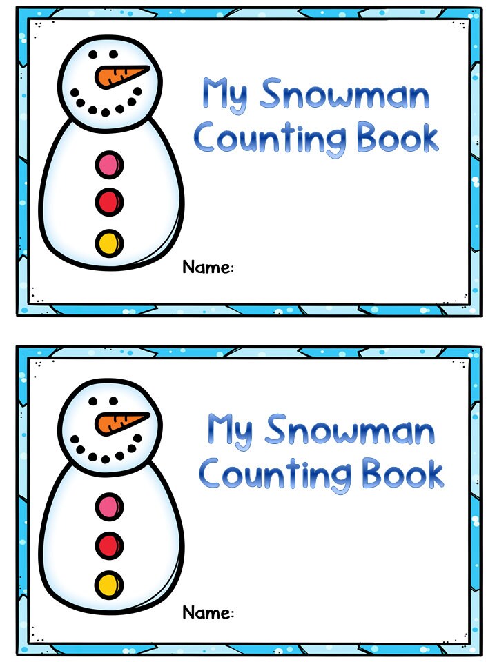 Snowman Counting Book, for Preschool, Prek and Kindergarten, Counting ...