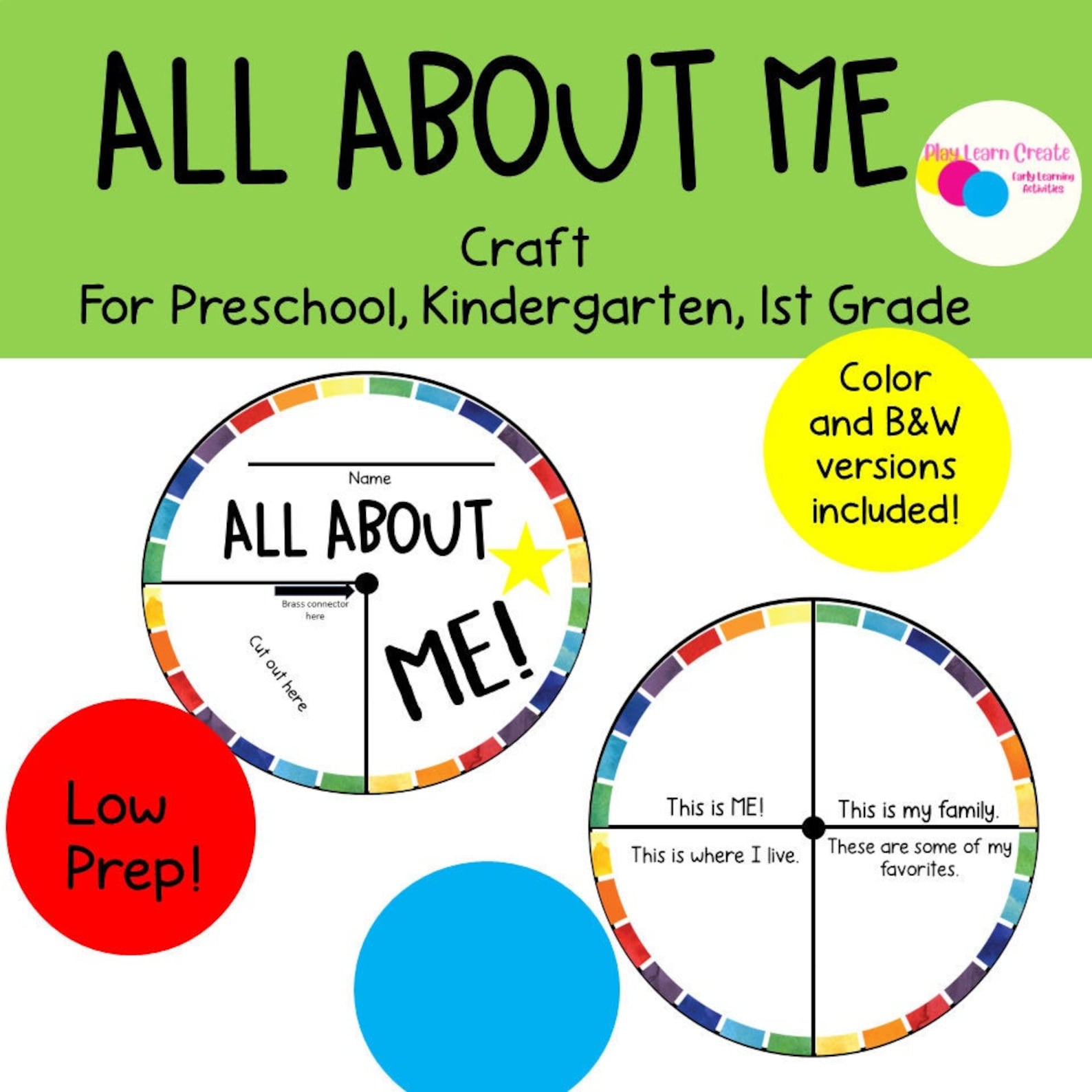 All About Me Craft, All About Me Theme, Preschool Craft, Printable All ...
