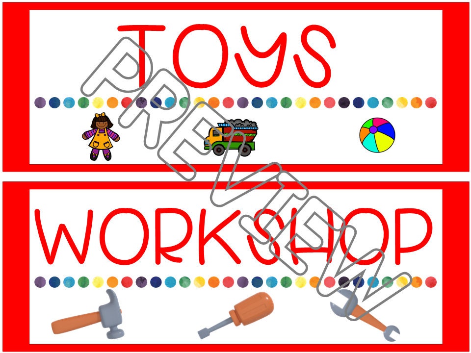 Toy Shop Dramatic Play Set, Toy Workshop Pretend Play, Santa's Toy Shop ...