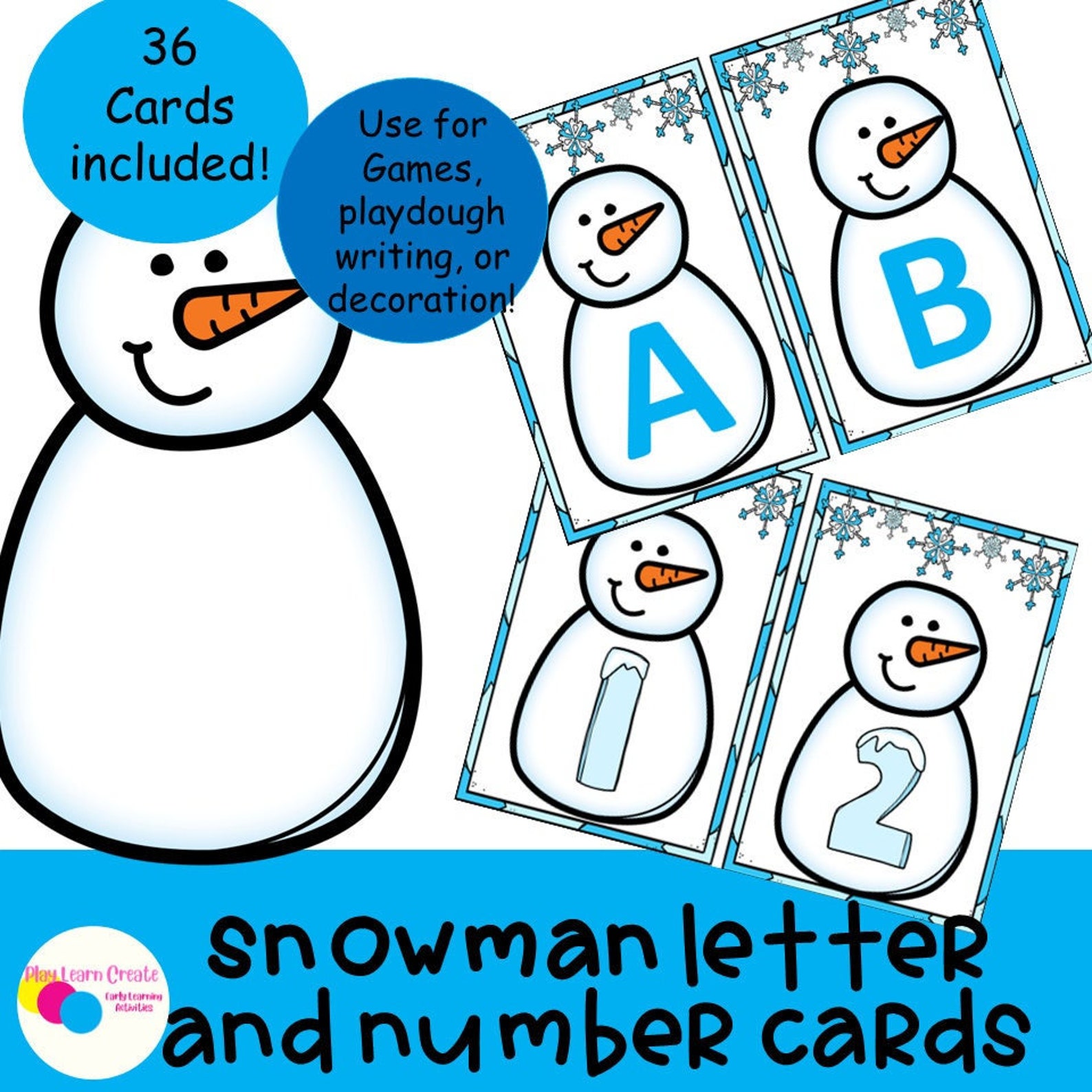 Winter Letter Cards, Winter Number Cards, Preschool Learning Activities ...