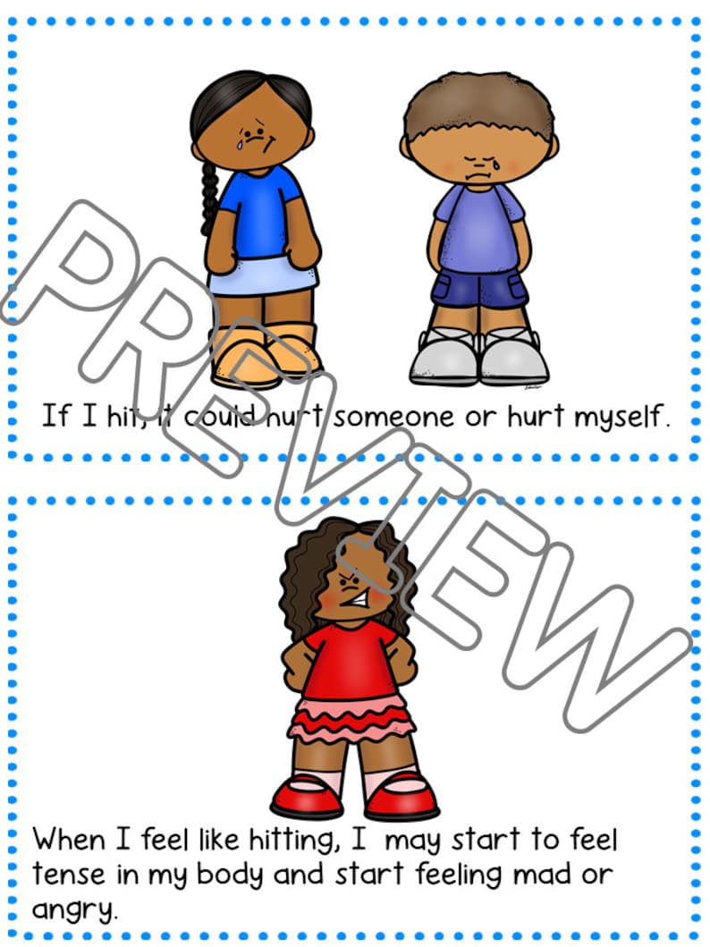 Hitting Social Skills Story, Hitting Visuals, Safety Story, No Hitting ...