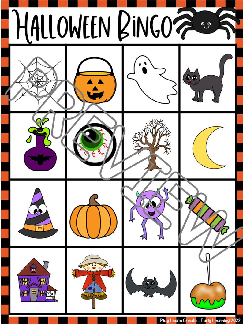 Halloween Bingo Game Printable Bingo Game Halloween Math - Etsy