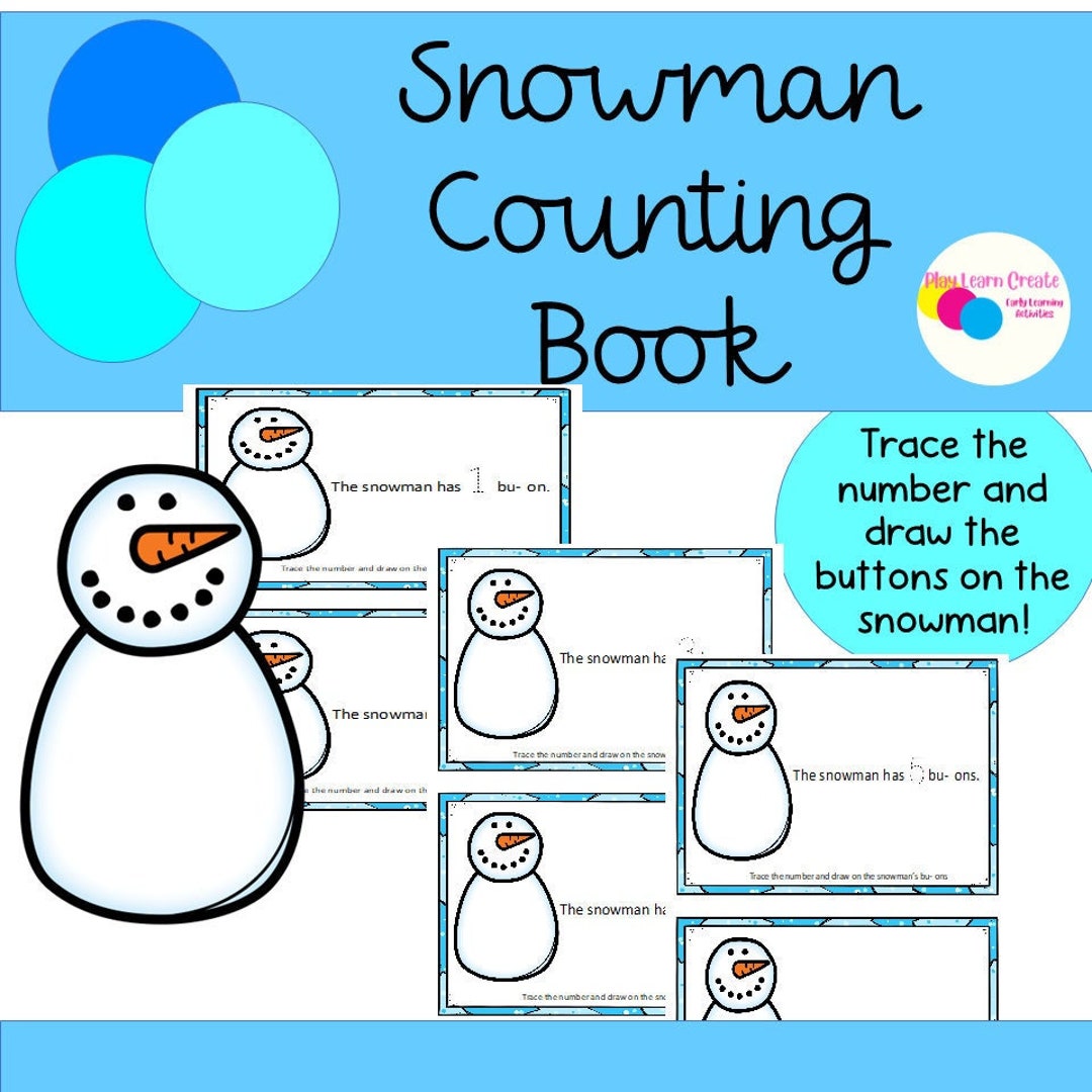 Snowman Counting Book, for Preschool, Prek and Kindergarten, Counting ...