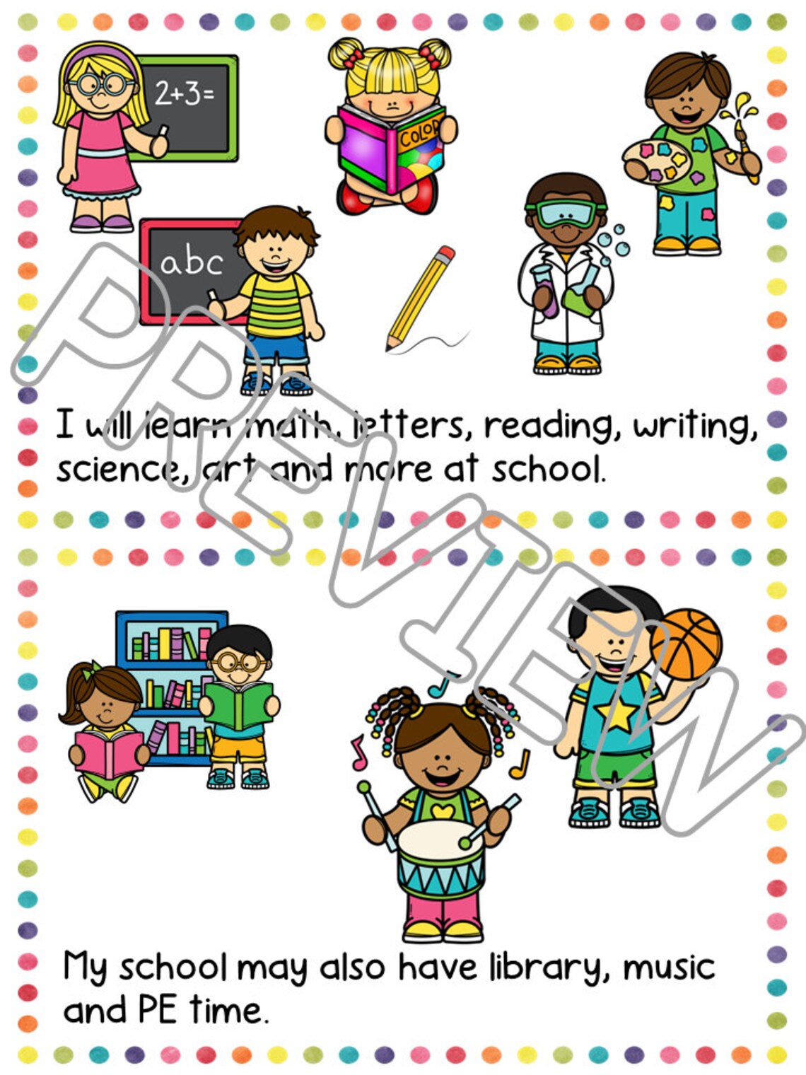 Going to School Social Skills Story, Starting School, First Day of ...