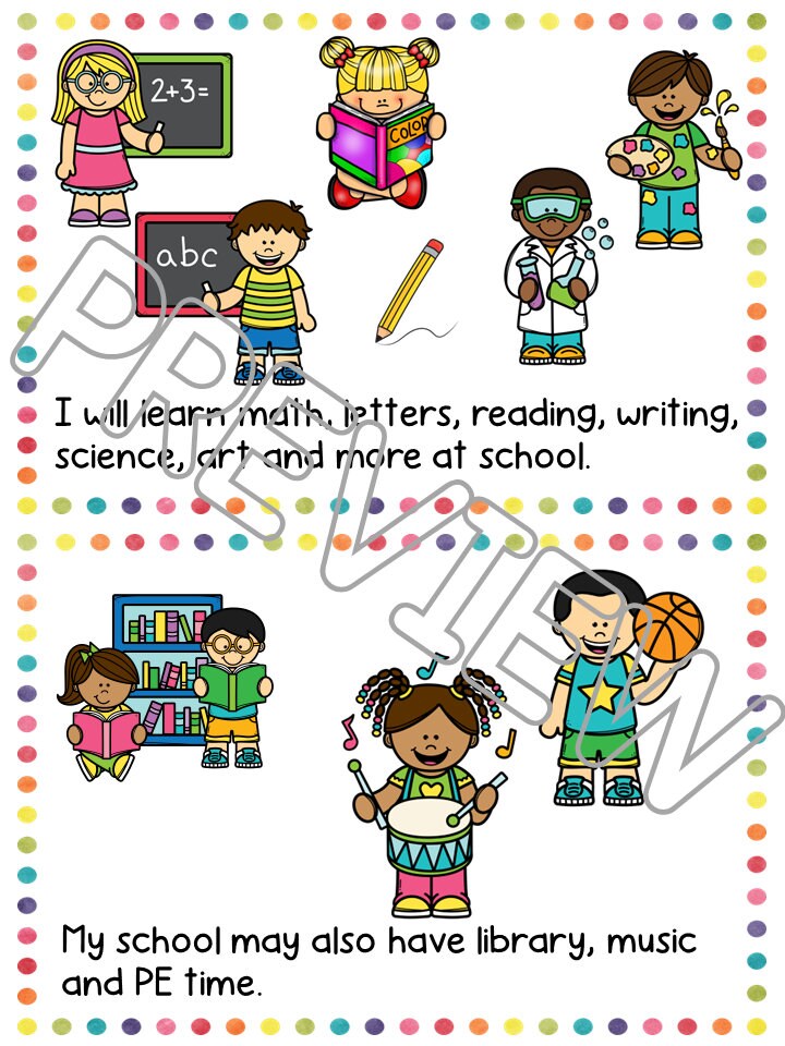 Going to School Social Skills Story, Starting School, First Day of ...