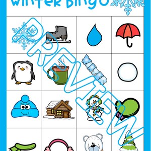 Winter Theme Bingo Game, Toddler Games, Preschool Games, Christmas ...