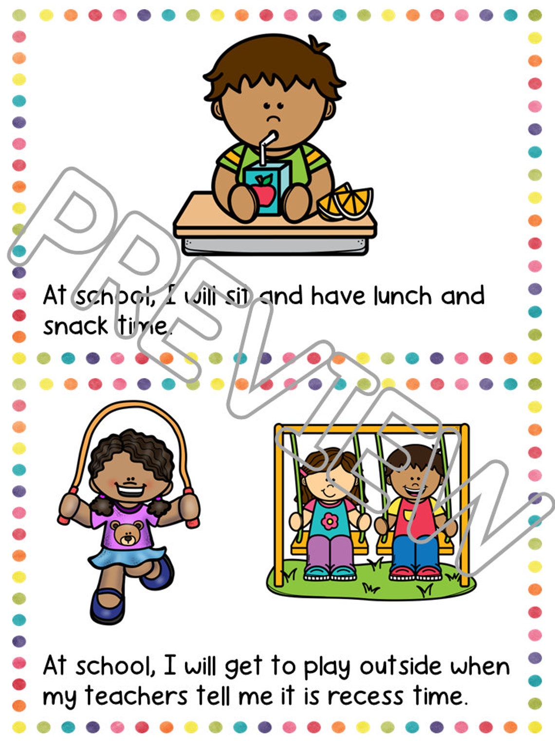 Going to School Social Skills Story, Starting School, First Day of ...