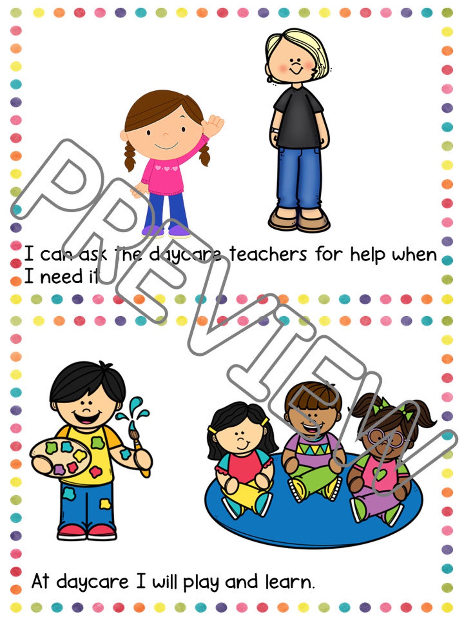 Going to Daycare Social Skills Story, Printable Social Skills Story ...