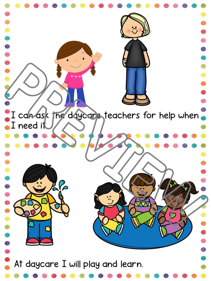 Going to Daycare Social Skills Story, Printable Social Skills Story ...
