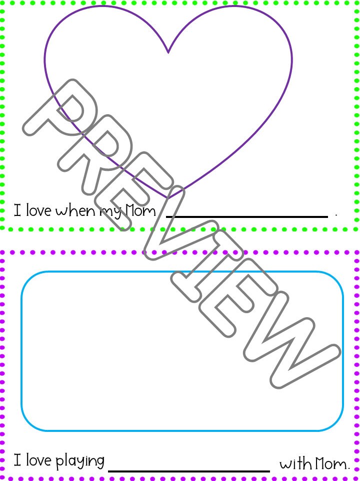 Printable Mother's Day Book, Preschool Mother's Day Project, Mother's ...