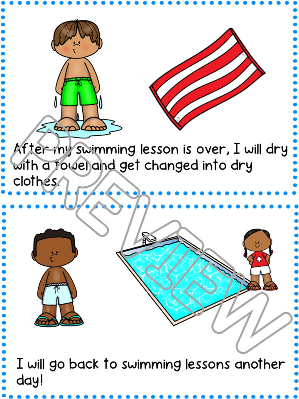 Swimming Lesson Social Skills Story, Printable Social Skills Story ...