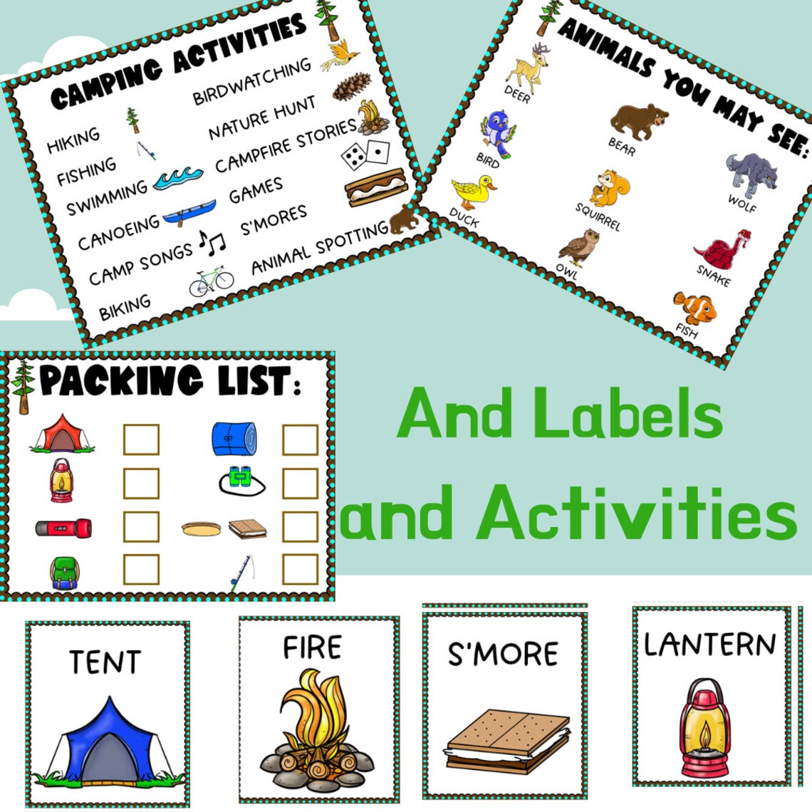 Camping Dramatic Play, Camping Printables, Camping Preschool Theme ...