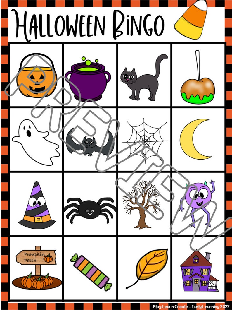 Halloween Bingo Game Printable Bingo Game Halloween Math - Etsy