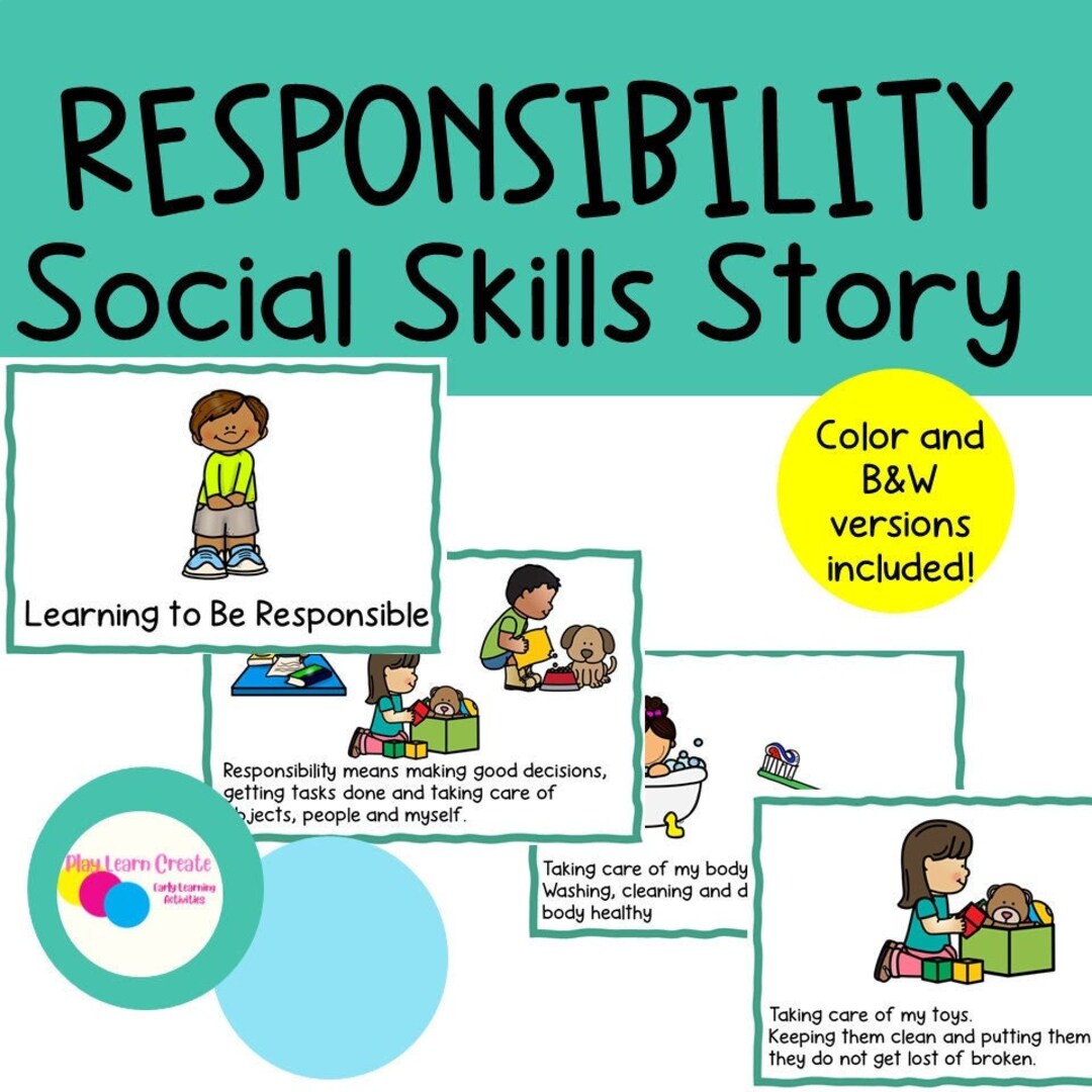 Responsibility Social Skills Story, Being Responsible Lesson ...